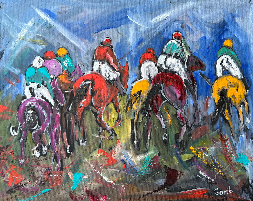 Jump cluster - Horse Racing Painting – Garth Bayley Art